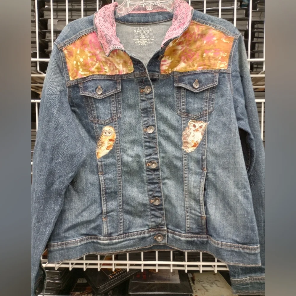 Hand Crafted | Jackets & Coats | Owl Embellished Jean Jacket | Poshmark